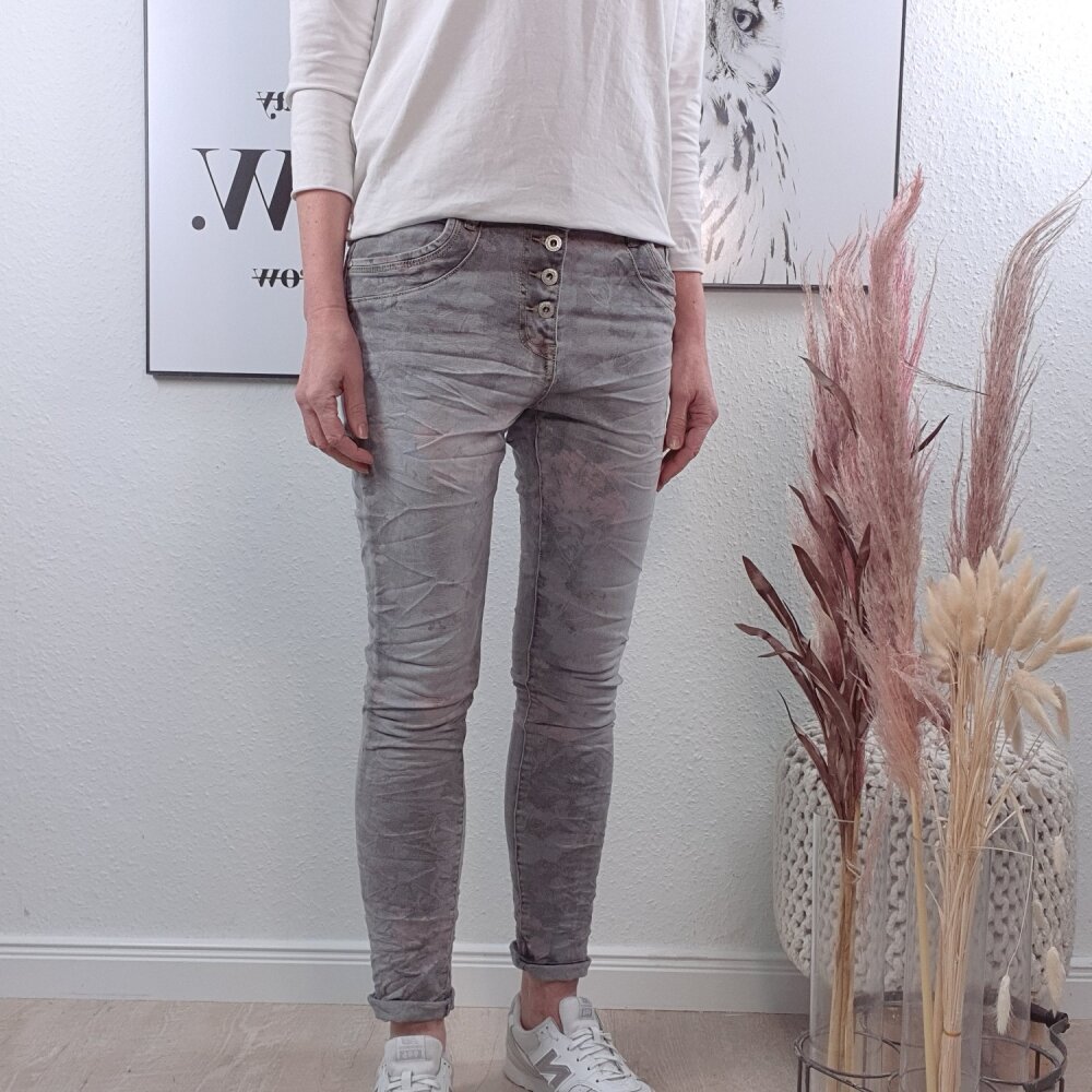Flower Boyfriend Jeans Hose - Tim Collins - Stilvolle italienische Mo ...