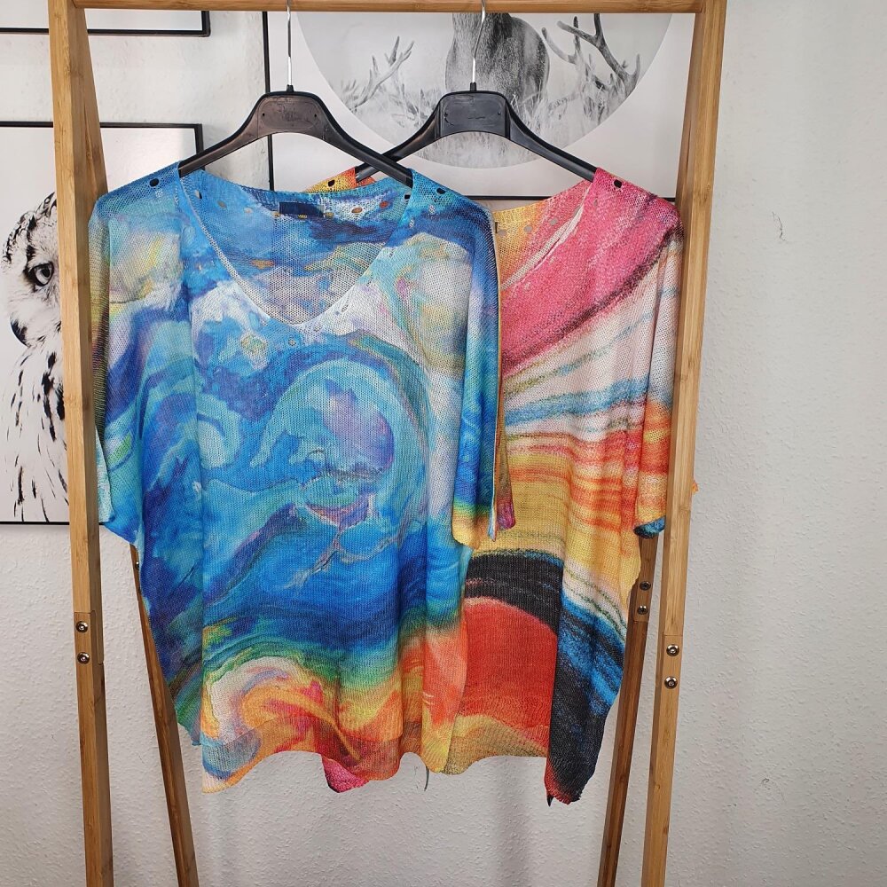 Buntes halb Arm Strick Shirt One Size - Tim Collins - Stilvolle itali ...