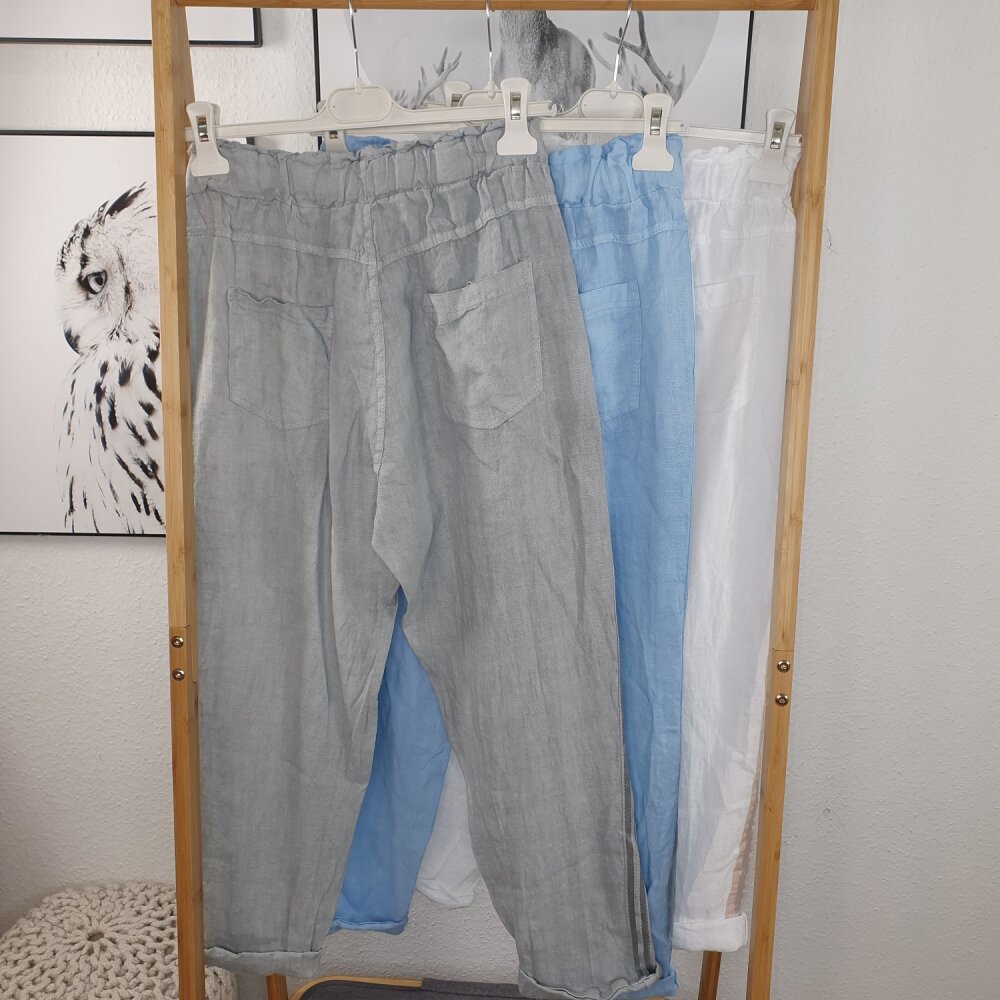 Leinen Hose mit Galonstreifen One Size - Tim Collins - Stilvolle ital