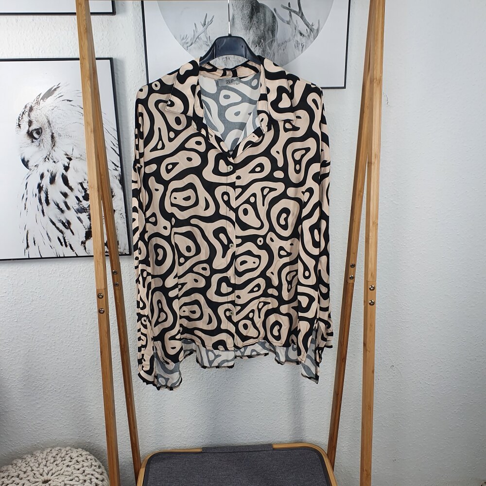 Gemusterte Lang Arm Bluse- One Size - Tim Collins - Stilvolle italien ...