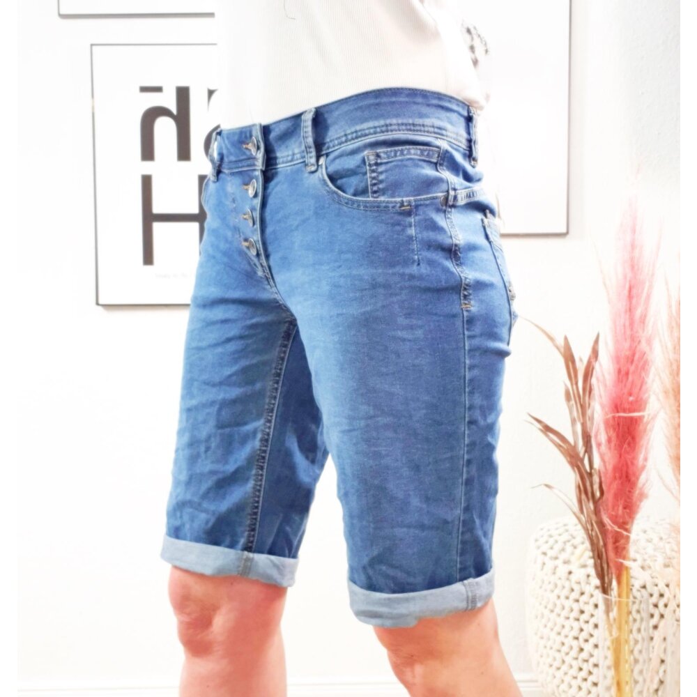 Buena Vista Malibu Damen Shorts| Jeans Shorts mit Umschlag| Kurze Som