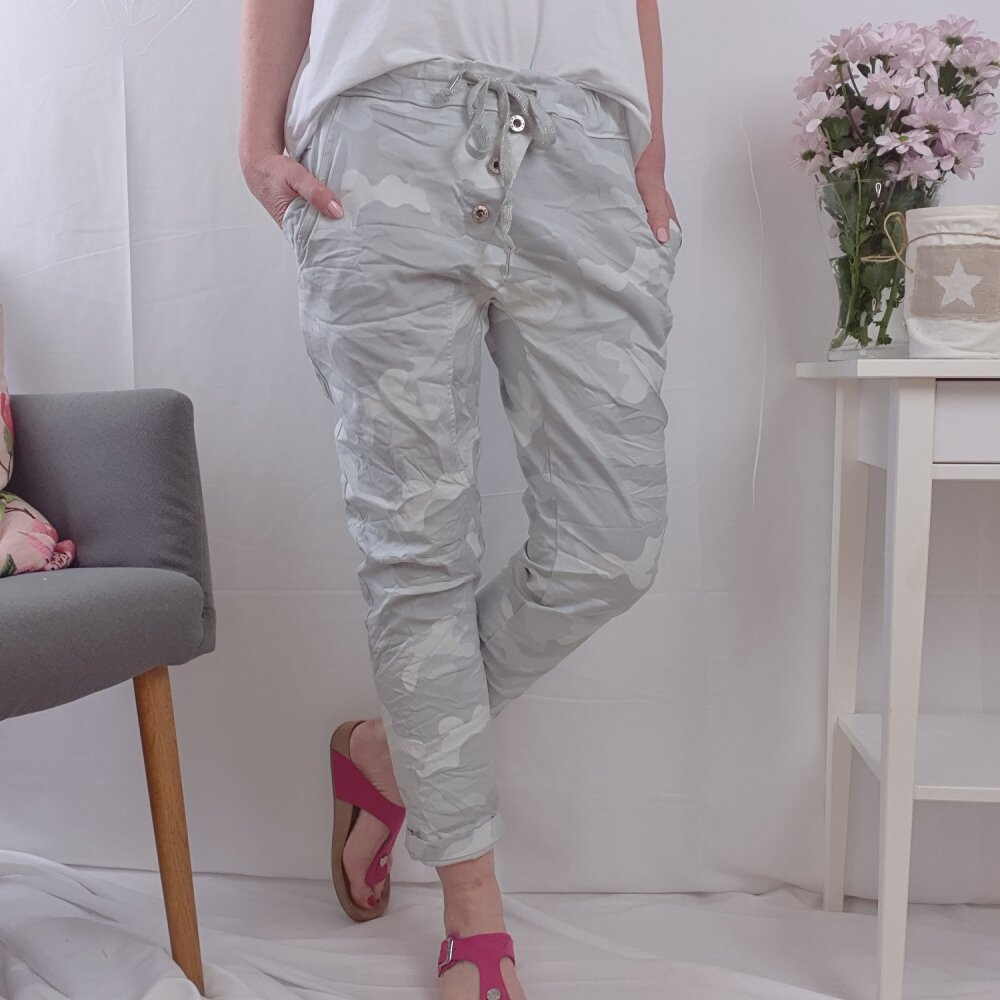 Sweat Hose in Camouflage Muster- Schlupfhose mit Knopfleiste - Tim Co ...